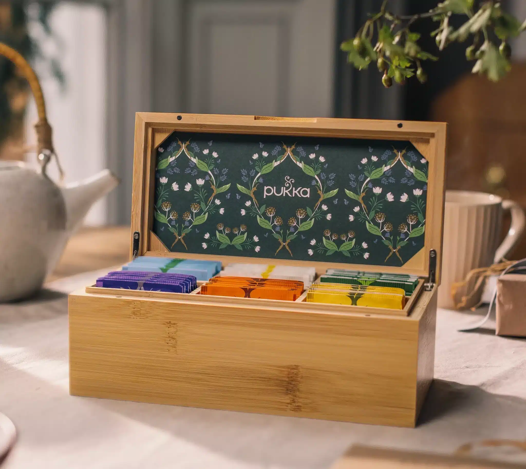 Bambusæske til opbevaring af tebreve - Nemdrikke ApS